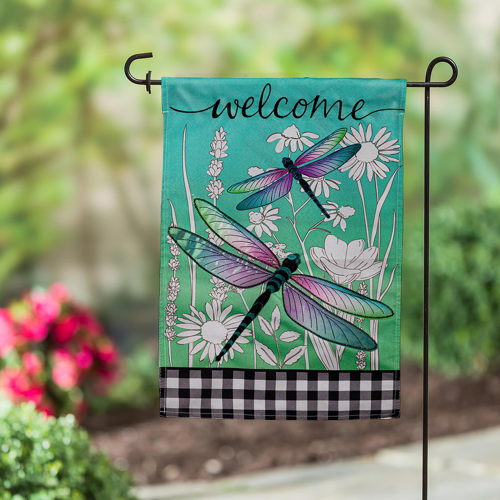Dragonflies and Wildflowers Garden Linen Flag – MainStreet Mercantile